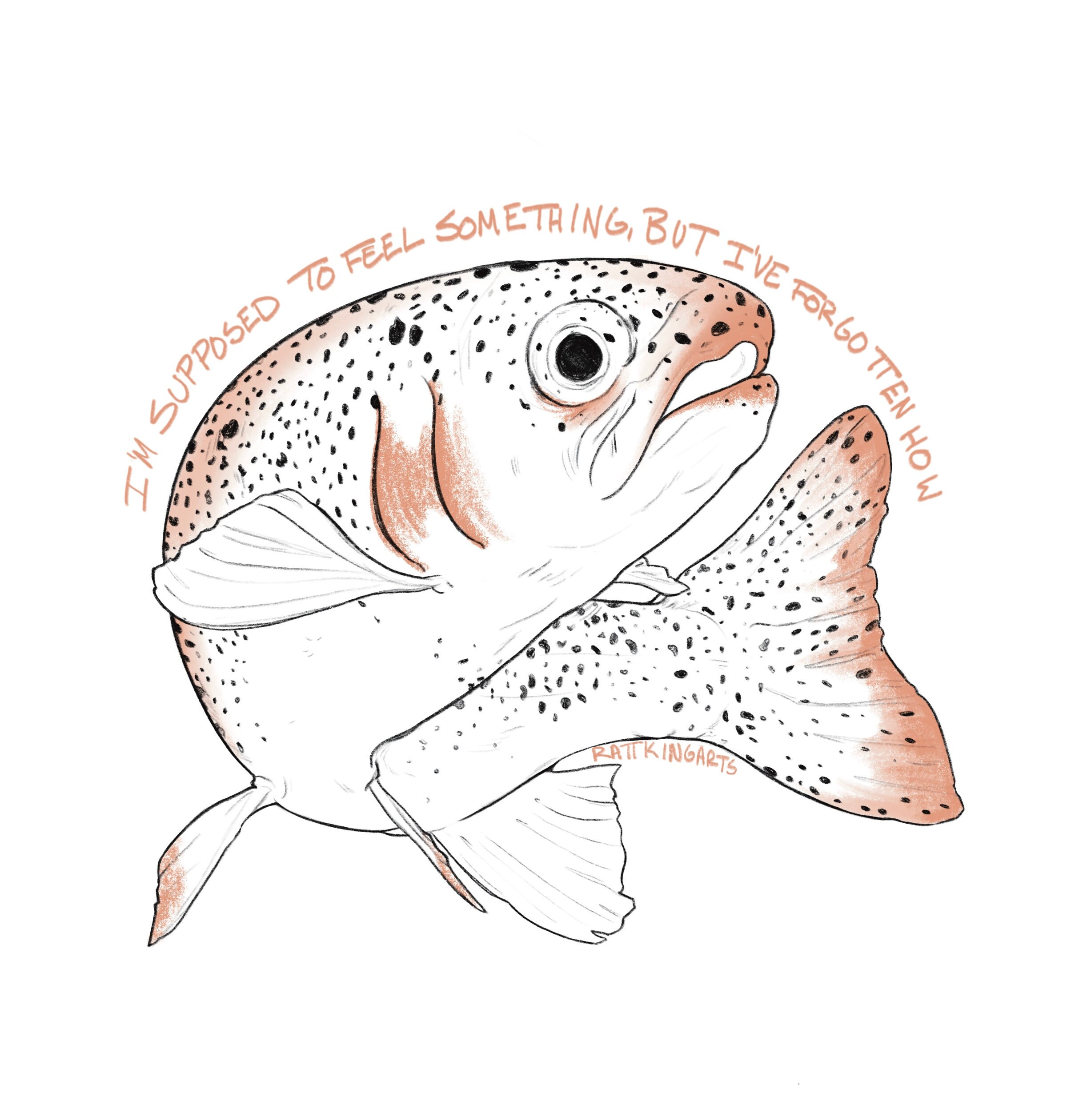 Ennui Trout Vinyl Sticker - Etsy