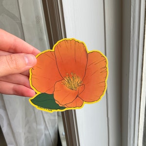 California Poppy Vinyl Sticker - Etsy