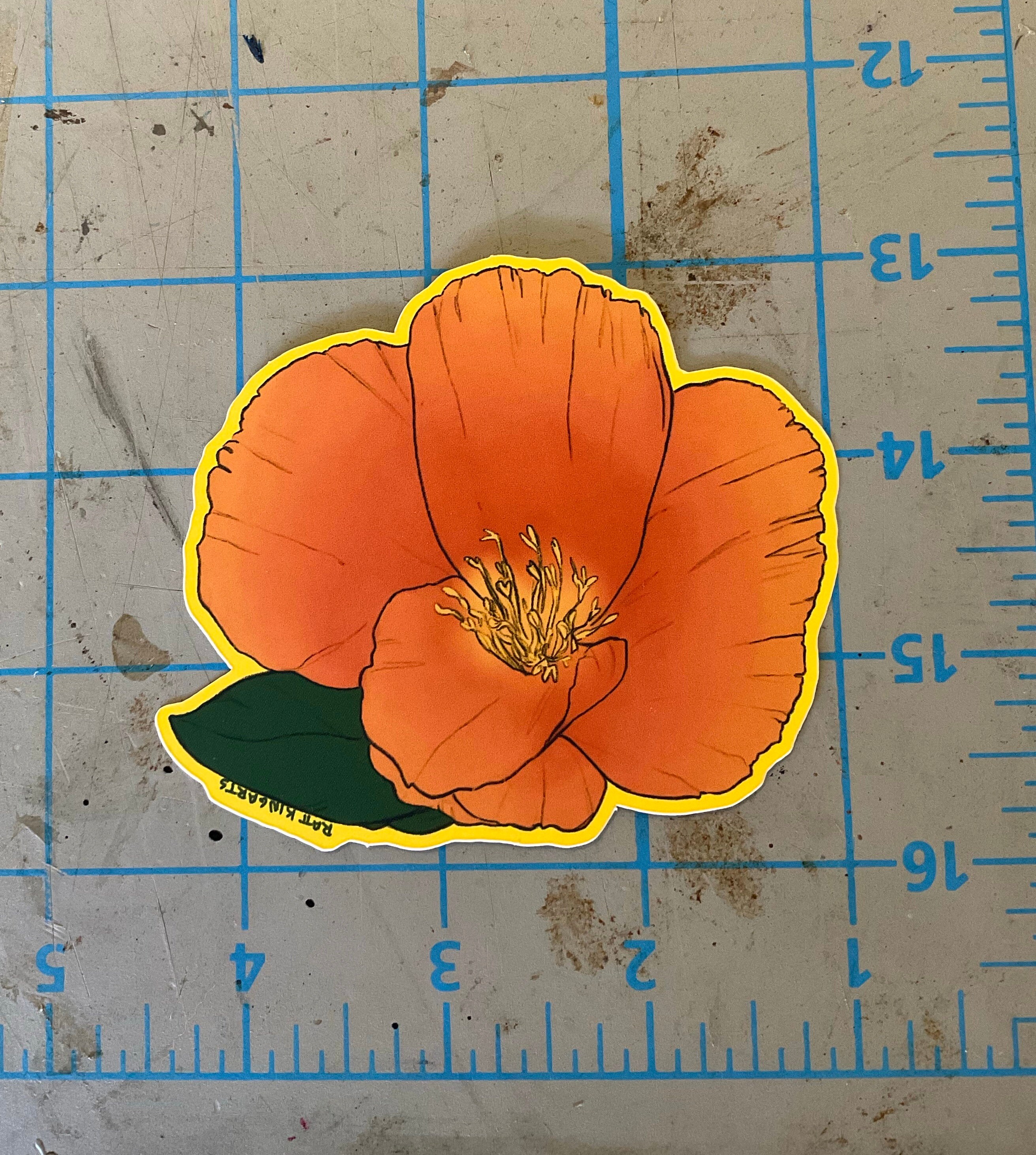 California Poppy Vinyl Sticker - Etsy