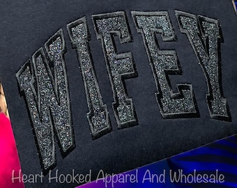 Wifey Faux Tooled Leather Fabric Sweatshirt Custom Punchy Western Vibes ...