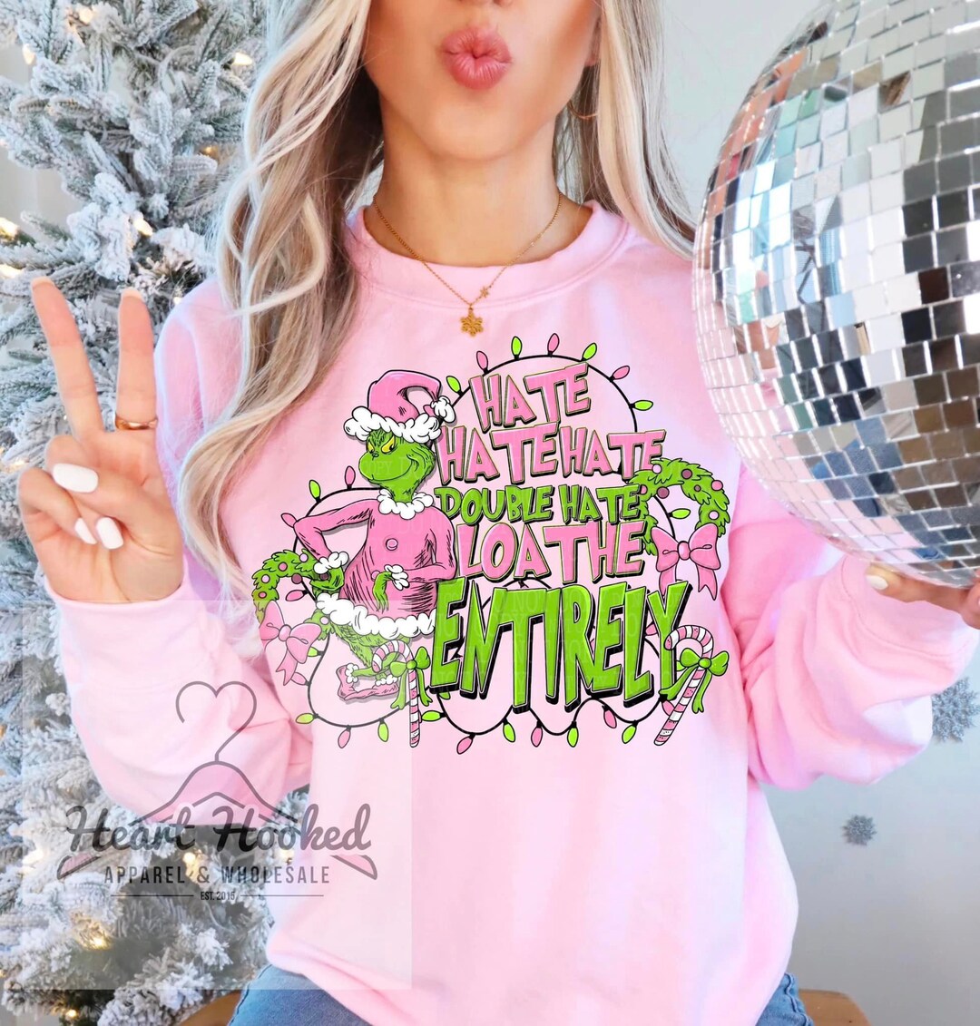 Hate Hate Hate, Double Hate Sweatshirt, Printed Vinyl, Wife, Teacher ...