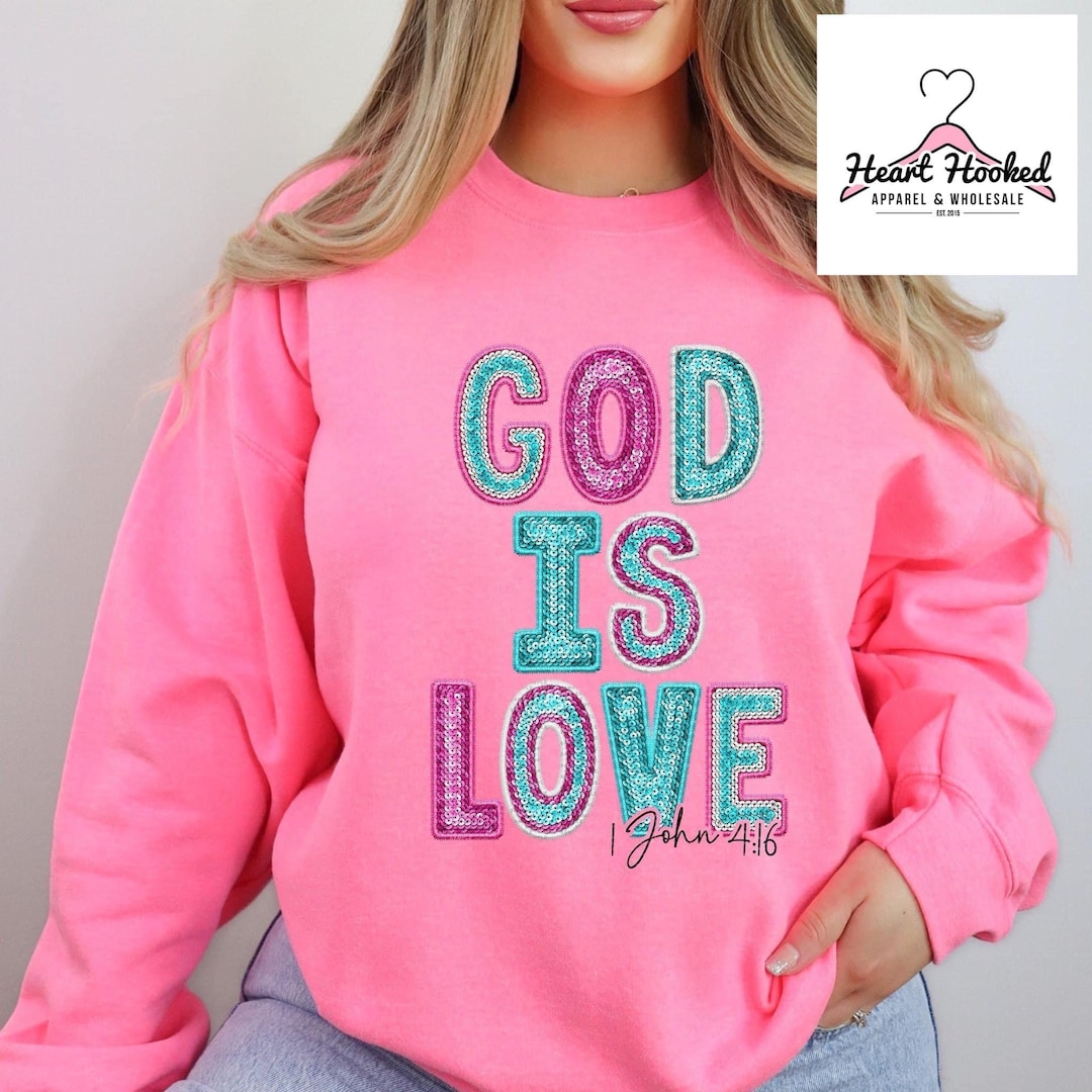 God is Love, Long or Short Sleeve, Printed Vinyl Comfort Color T-shirt ...