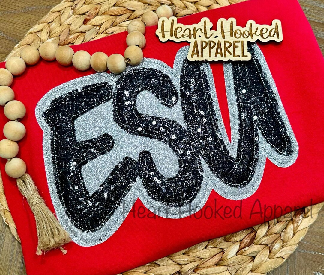 ESU Custom Silver or White Glitter and Sequins Custom Comfort Colors ...
