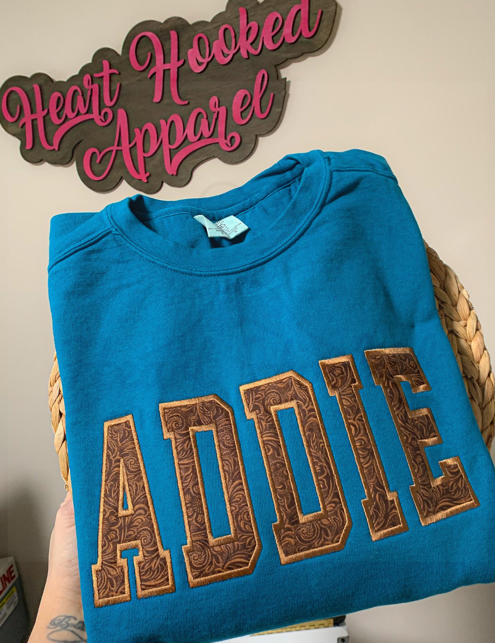 Wifey Faux Tooled Leather Fabric| Sweatshirt| Custom| Punchy | Western ...