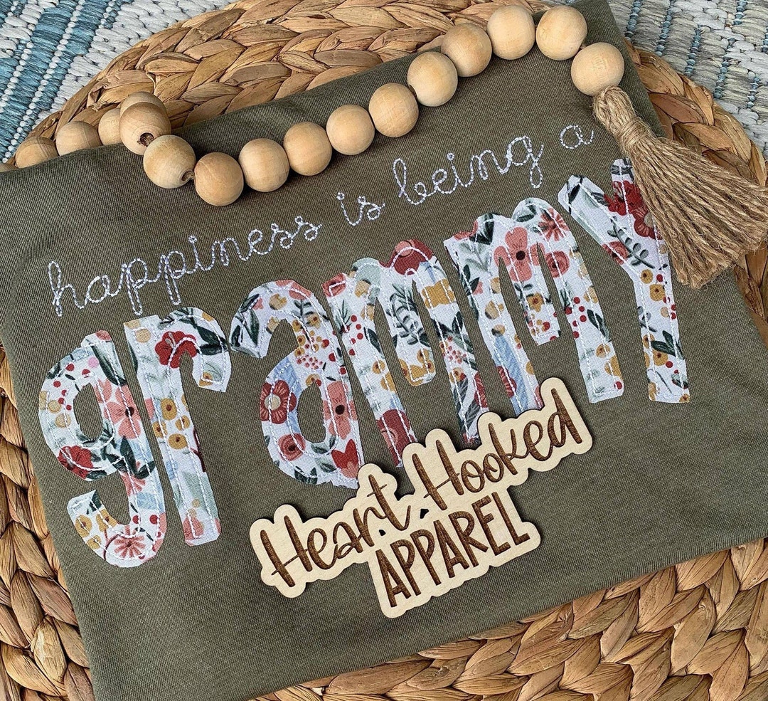 Custom Grammy Mama Momma Mimi Applique Embroidered Bella Canvas Short ...