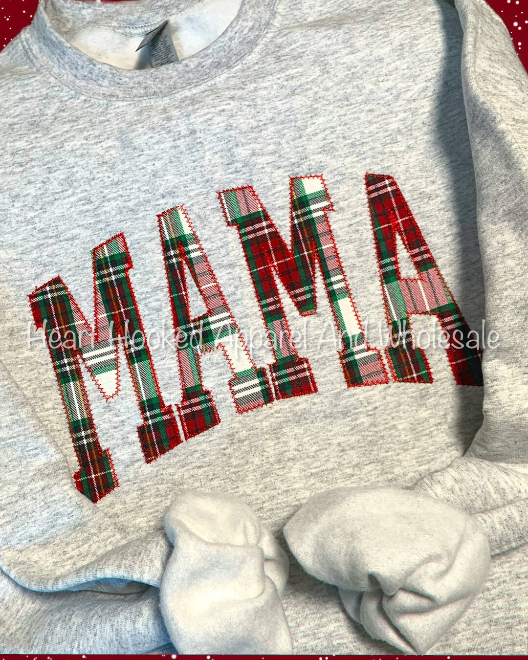 Plaid Arched Mama Appliqué Embroidered Sweatshirt| Custom| Punchy ...