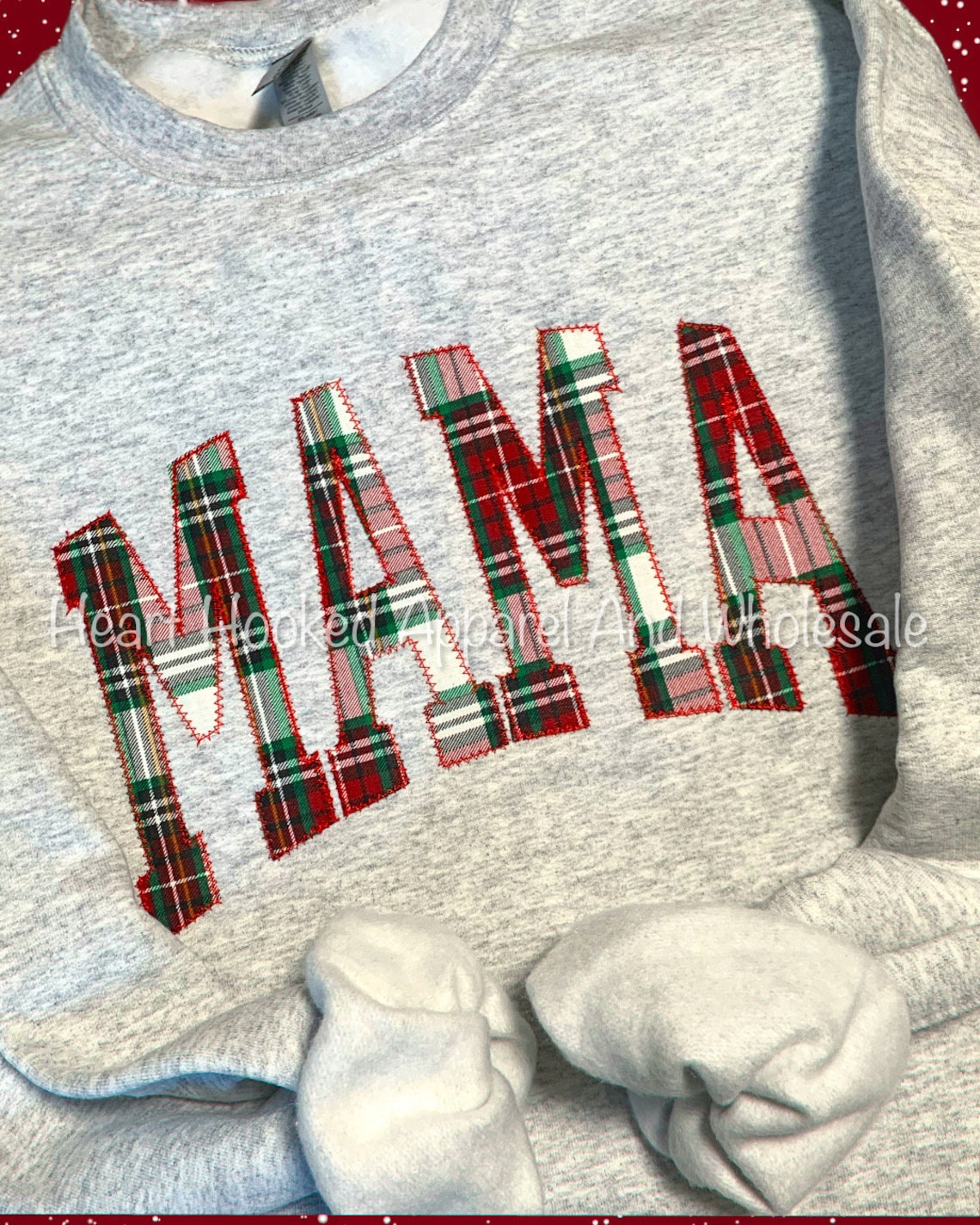 Plaid Arched Mama Appliqué Embroidered Sweatshirt| Custom| Punchy ...