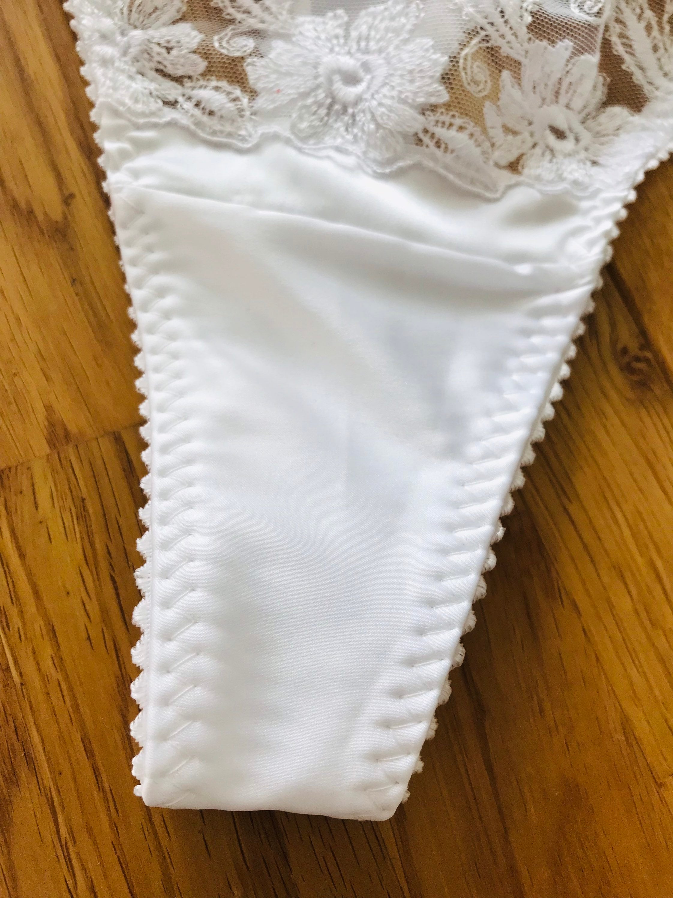 Bella White Satin and Lace Womens Thong Sexy Underwear Plus - Etsy