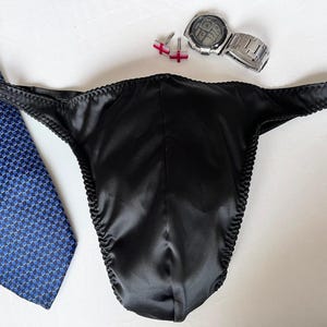 Mens Navy Blue Thong Underwear for Men With Pouch and Adjustable Sides ...