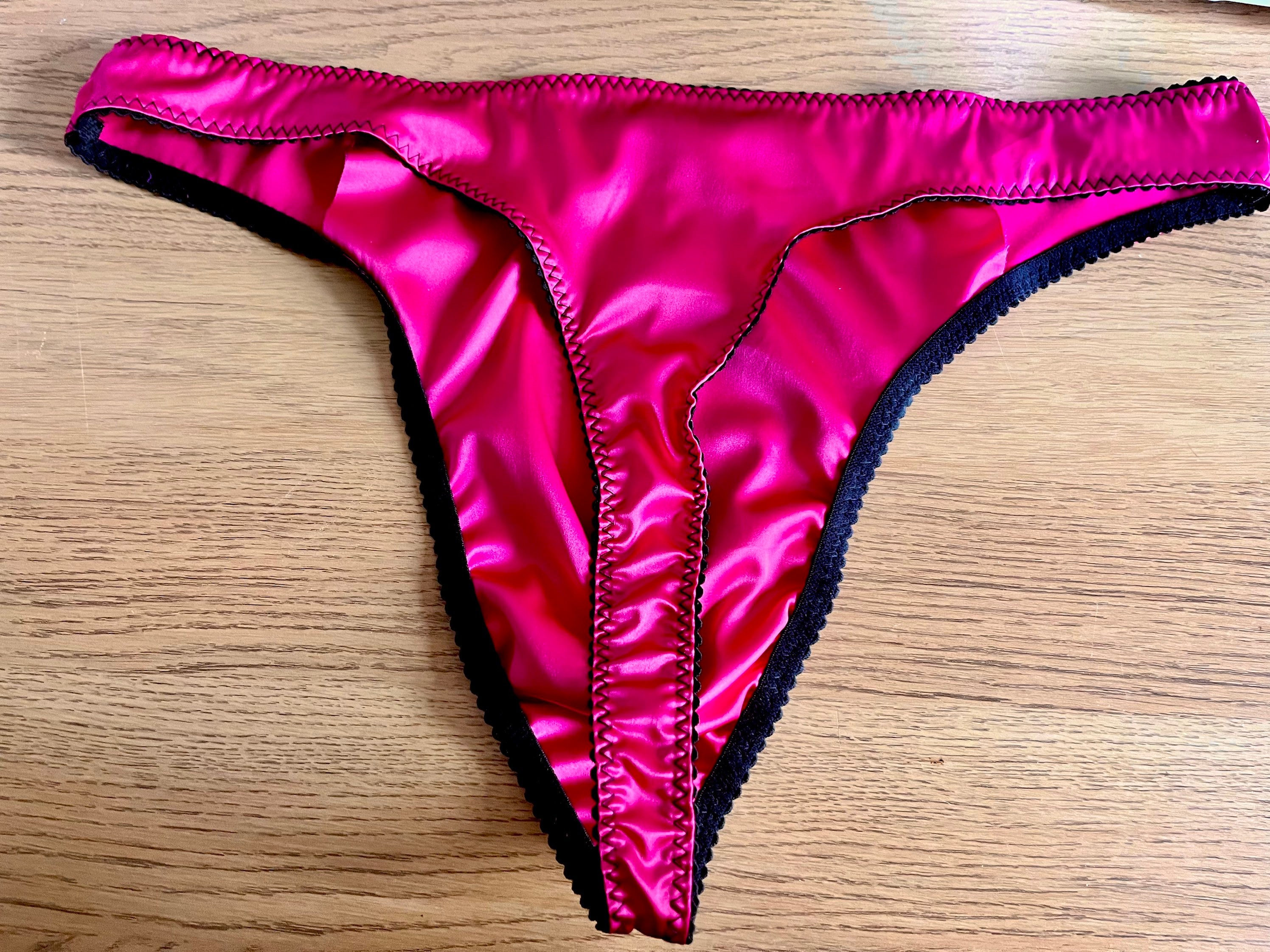 Hot Pink L Mens Lingerie Satin Thong. Italian Satin Man Thong. - Etsy