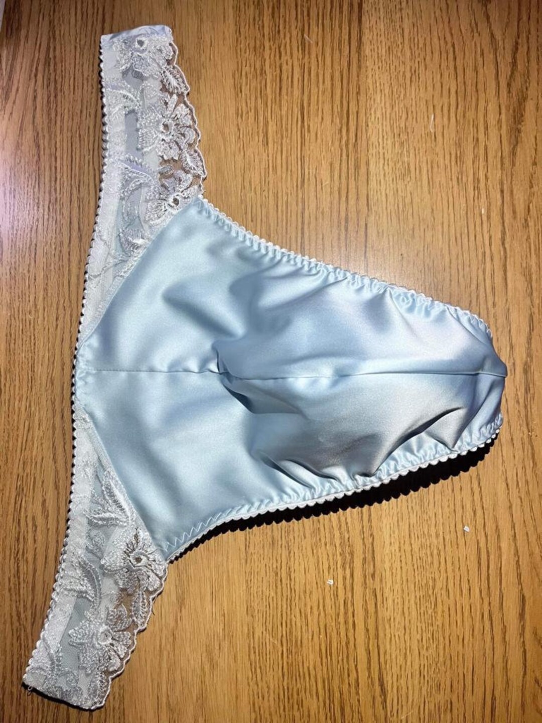 Herren String Tanga aus blauem Satin & weißer Spitze. Herren - Etsy.de