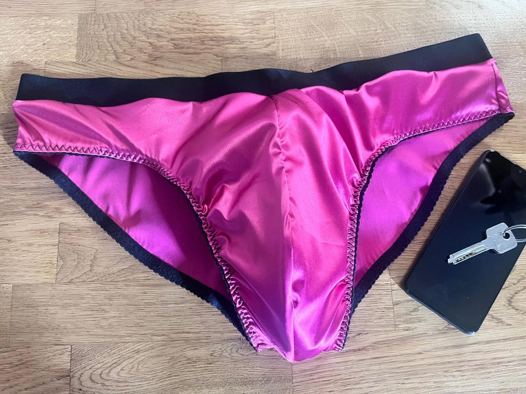 Men's Satin Underwear ~ Hot Pink Briefs Wider Fit for Men Sizes 28 ...