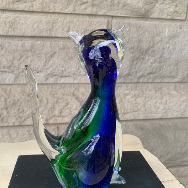 Glass Cat Figurine - Etsy