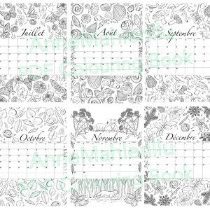 Coloring 2021 Calendar A3 and A4 / Calendar 2021 Coloring / Printable ...