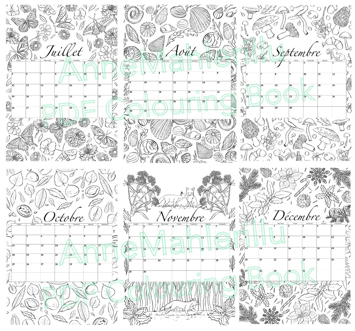 Coloring 2021 Calendar A3 and A4 / Calendar 2021 Coloring / Printable ...