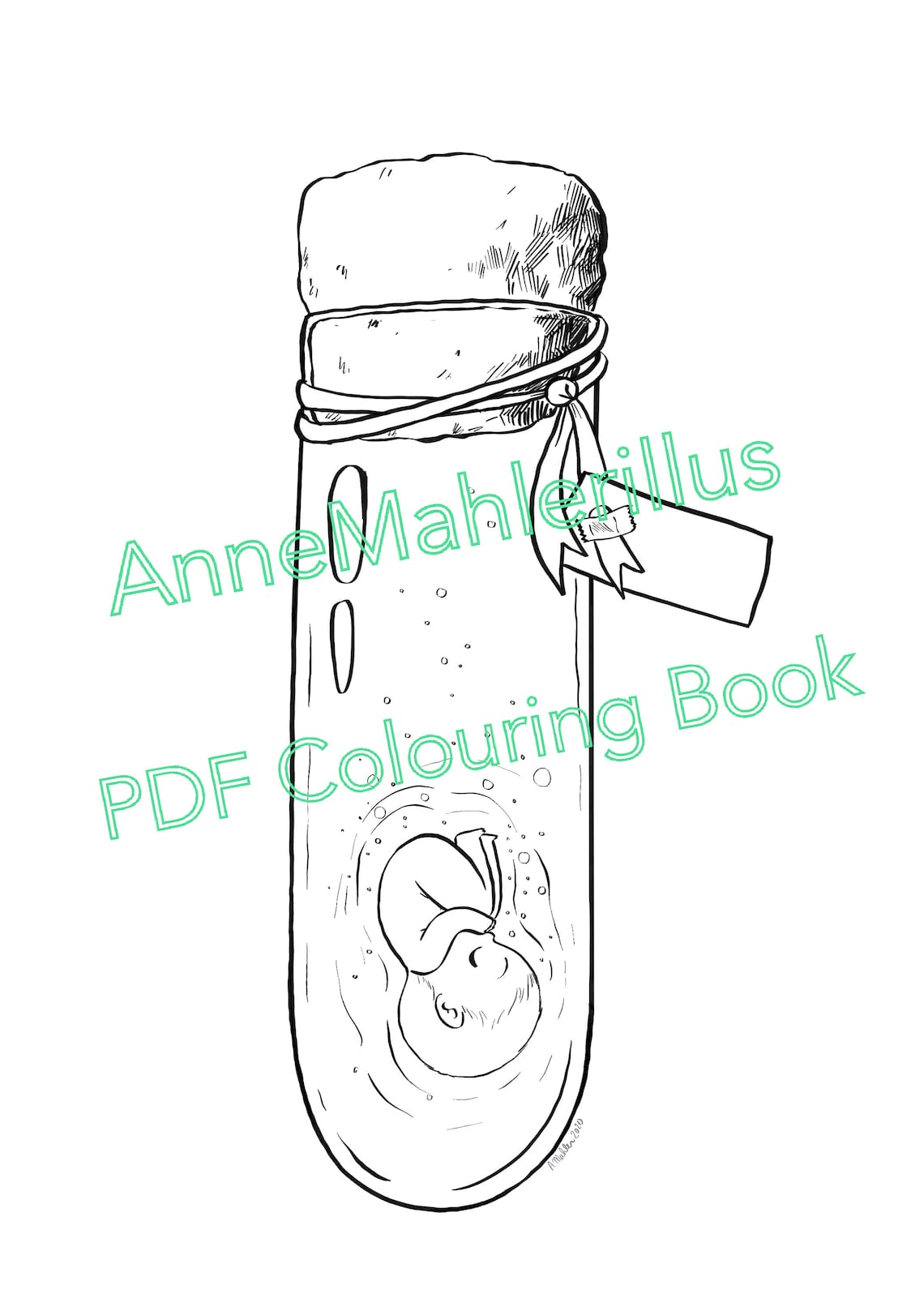 Coloring Test Tube Baby Printable PDF / Coloring Baby Test Tube PDF to ...