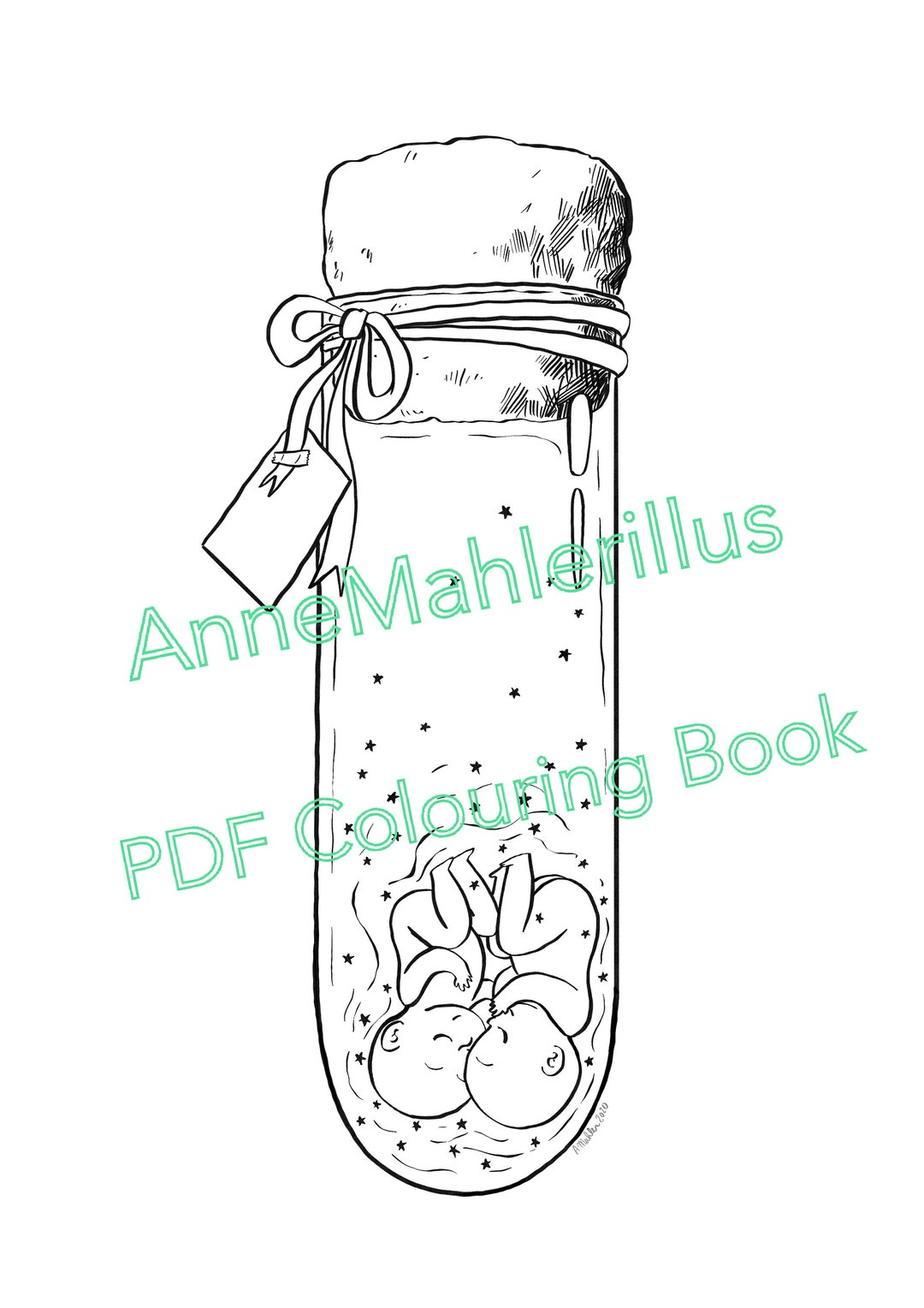 Coloring Test Tube Twins Babies Printable PDF / Coloring Babies Twins ...