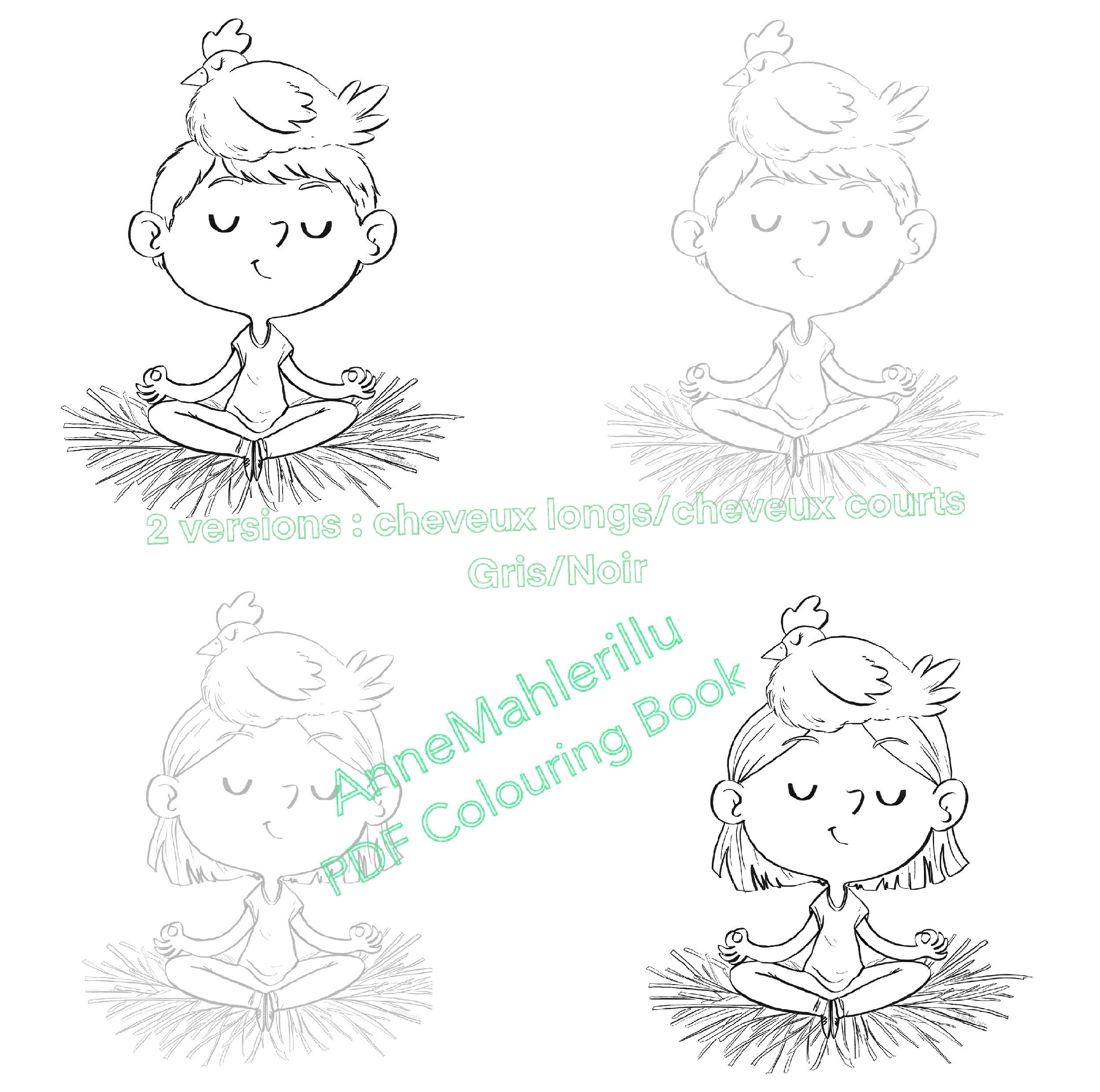 Coloring Zen Hen Printable PDF / Coloring Hen Zen PDF to Print, Adult ...