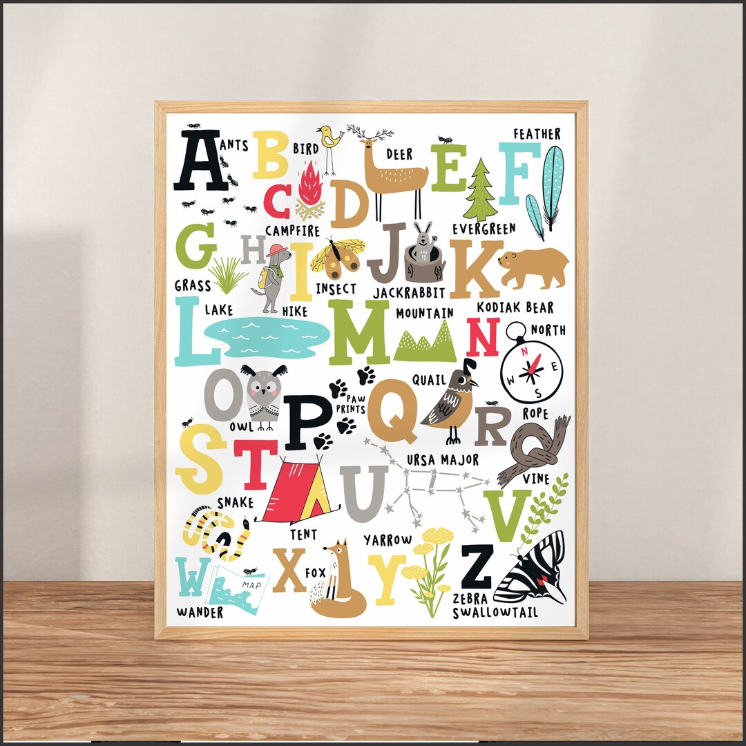 Adventure Alphabet ABC Poster Digital Download Wall Art School - Etsy