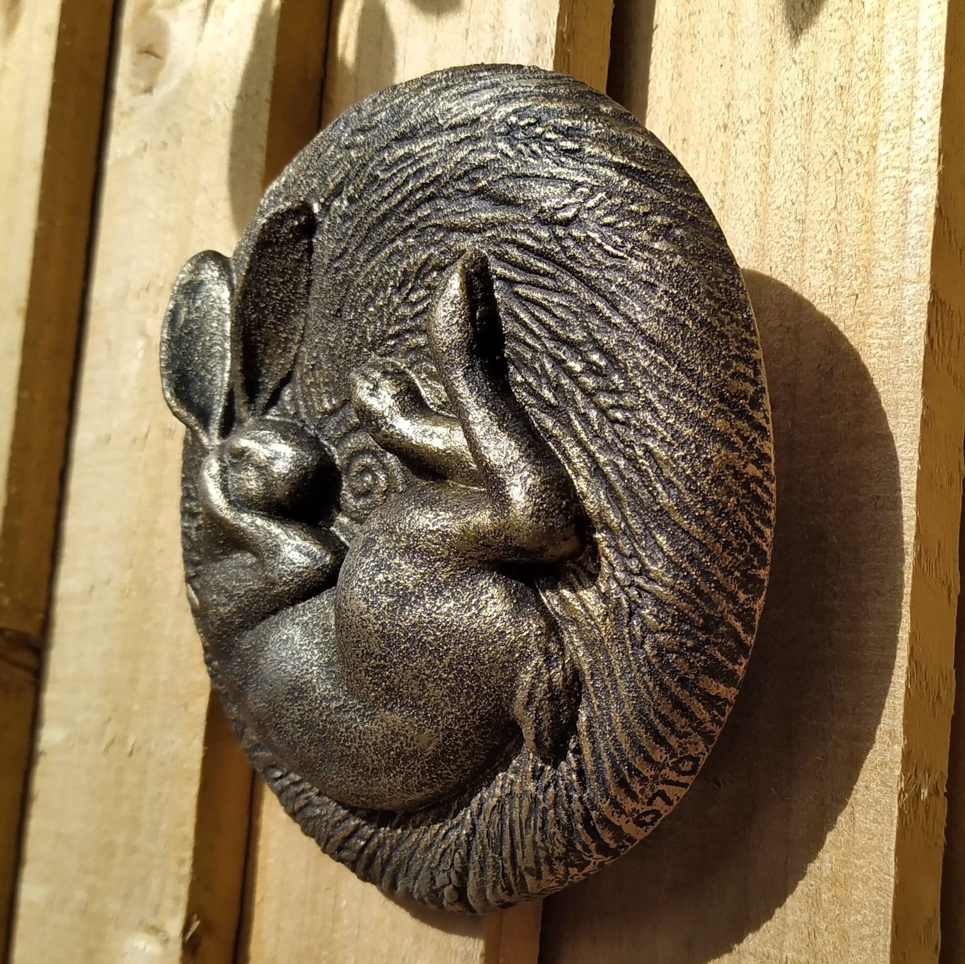 Sleeping Hare Garden Wall Hanging Plaque Bronze Effect - Etsy UK
