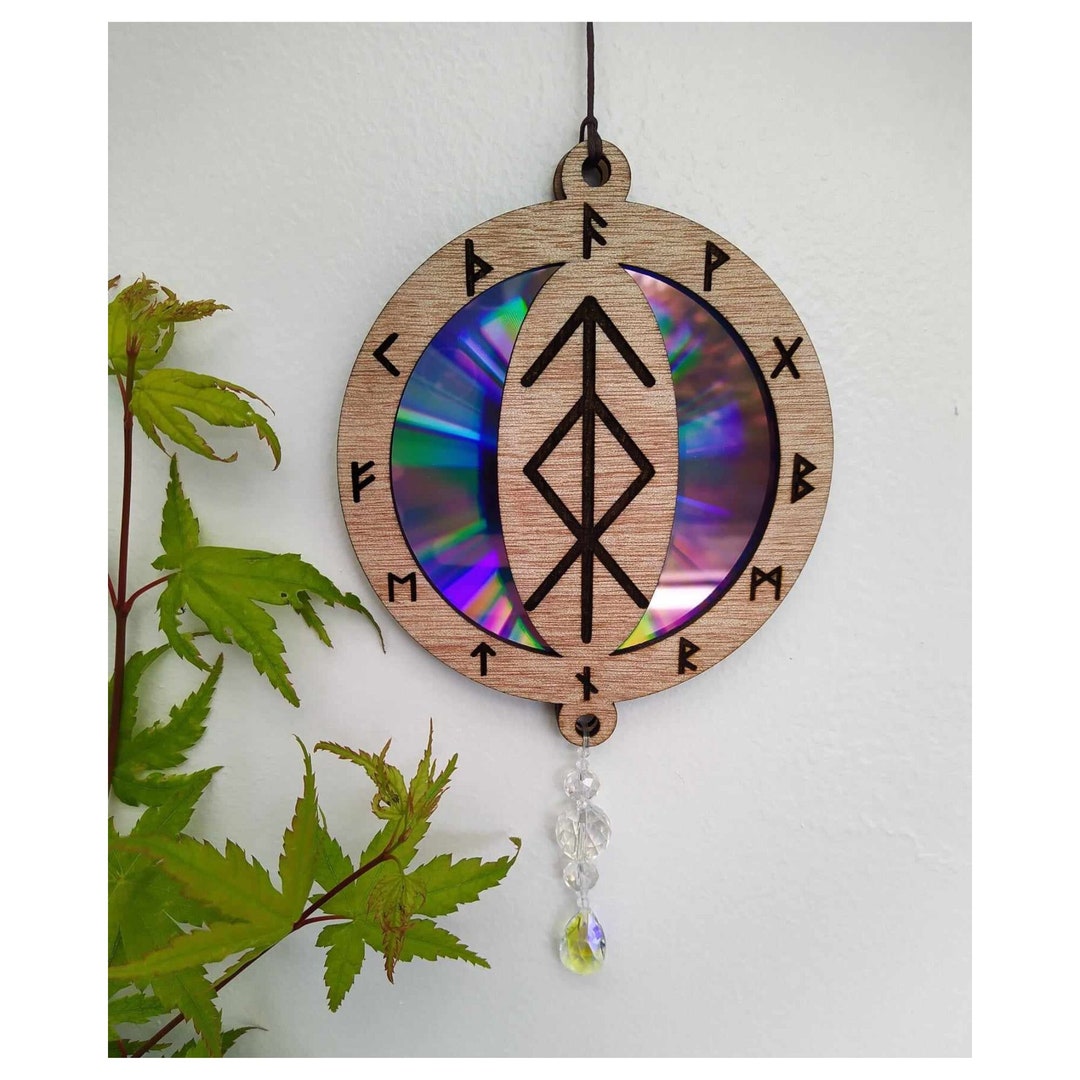 Viking Home Protection Rune Suncatcher, Unique Handmade Light Reflector ...