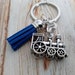 Steam Engine Train Key Chain With Blue Tassel, Mens Keychain ...