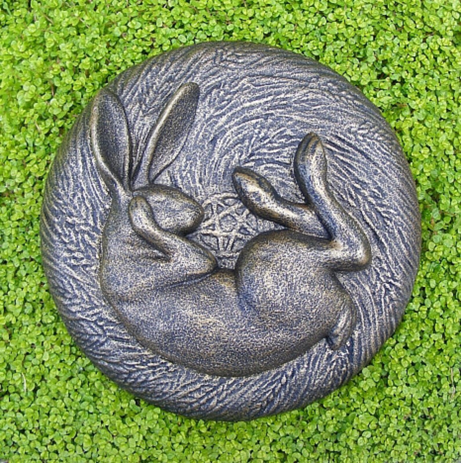Sleeping Hare Garden Wall Hanging Plaque Bronze Effect | Etsy UK