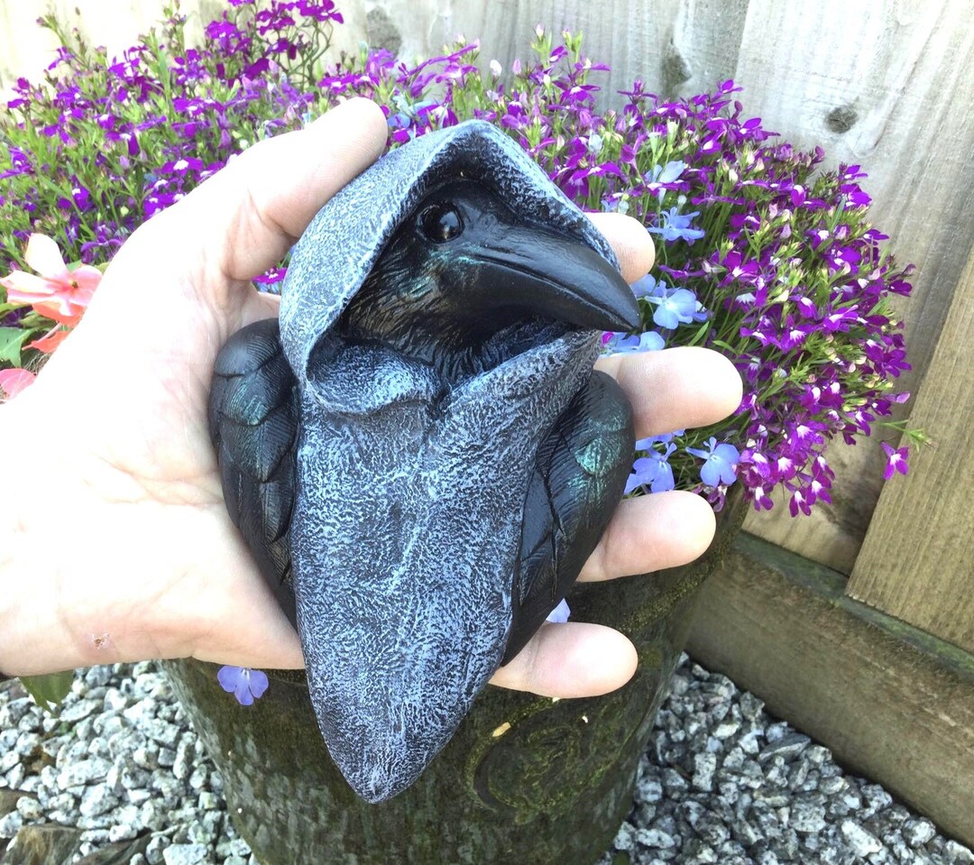 Mystic Hooded Crow Plaque, GARDEN WALL or INDOOR Pagan Ornament ...