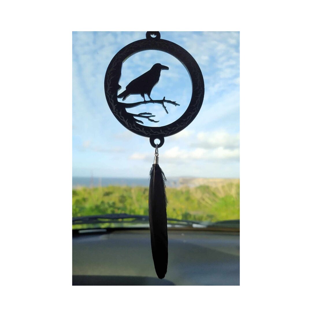 Gothic Raven Silhouette Rear View Mirror Hanger, Christmas Goth Gift - Etsy