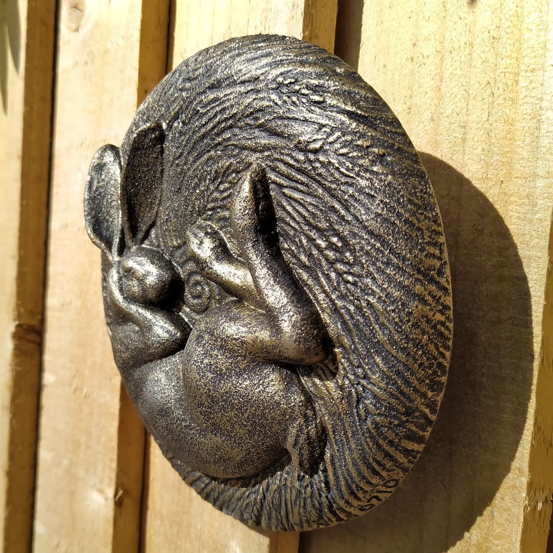 Sleeping Hare Garden Wall Hanging Plaque Bronze Effect - Etsy UK