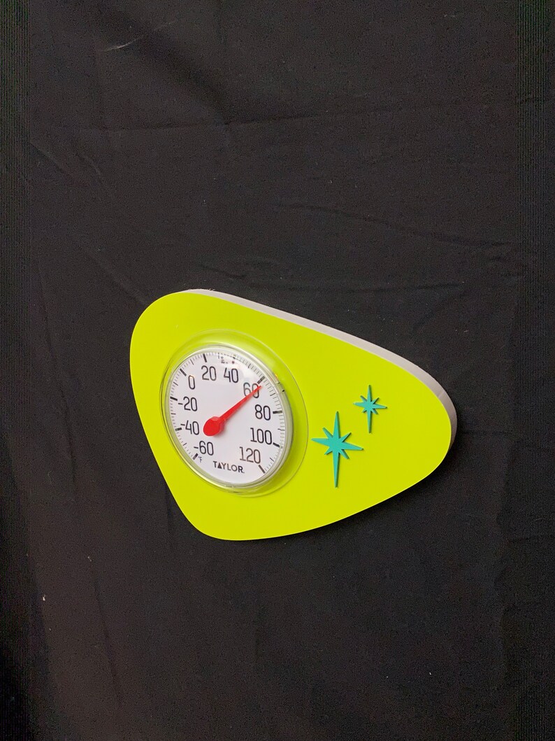 Mid Century Atomic Thermometer, Water Proof, Outdoors or Indoors ...