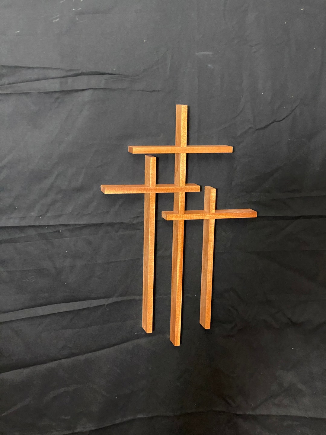 Modern Mahogany Cross. Mid Century Modern, Three Cross Calvary. Wall ...