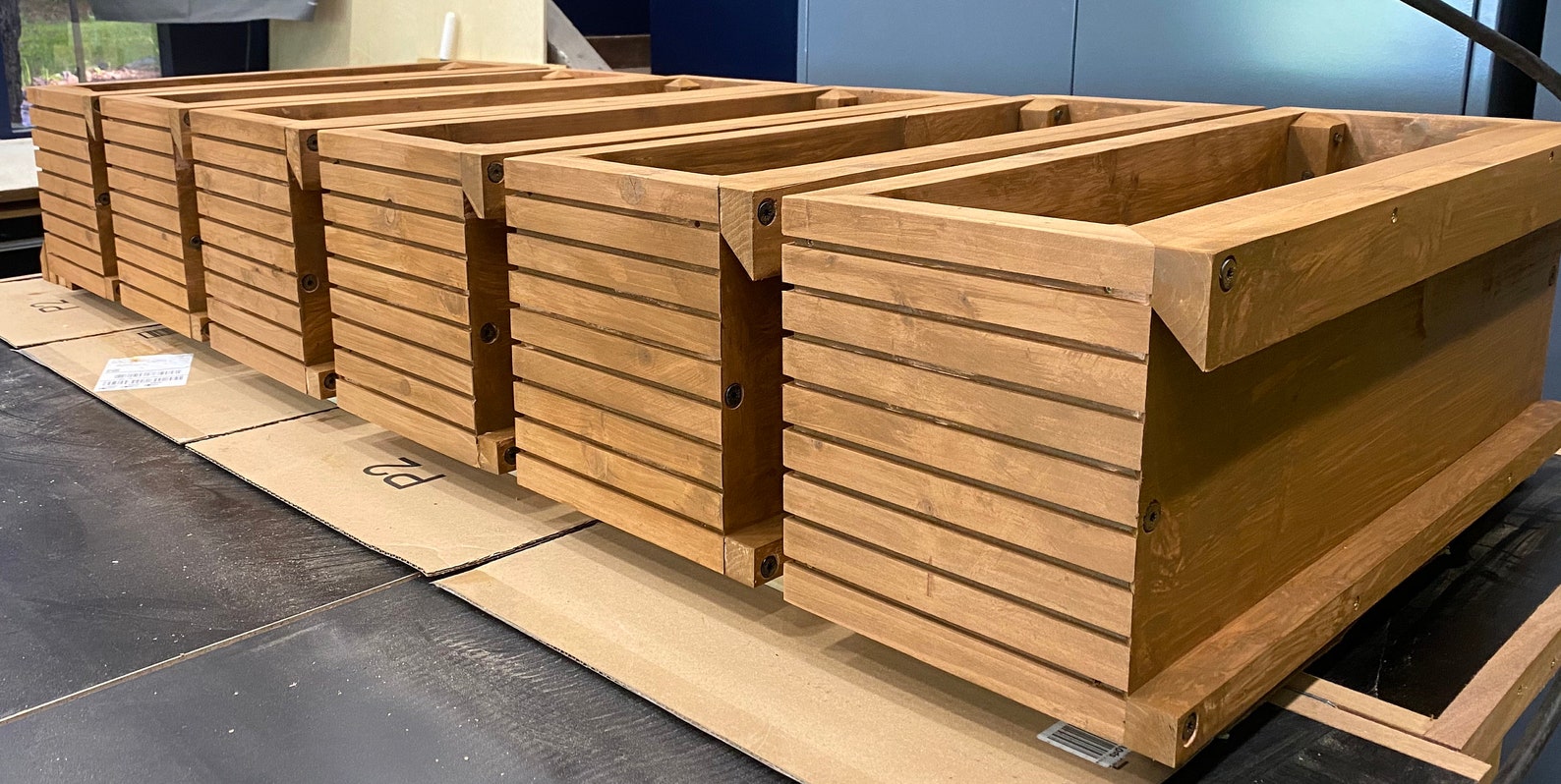 Modern Slatted Window Planter Boxes, Commercial Grade, Solid Heavy ...