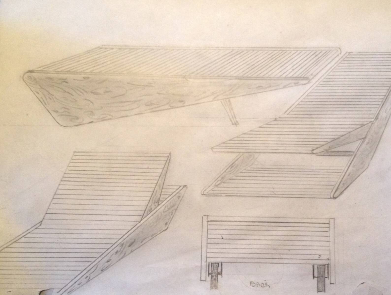 Side Table for Modern Chaise Lounge Chair. Redwood Patio Furniture ...