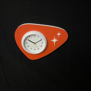 Mid Century Modern Wall Clock, Indoors, Atomic Retro, Starburst Design ...