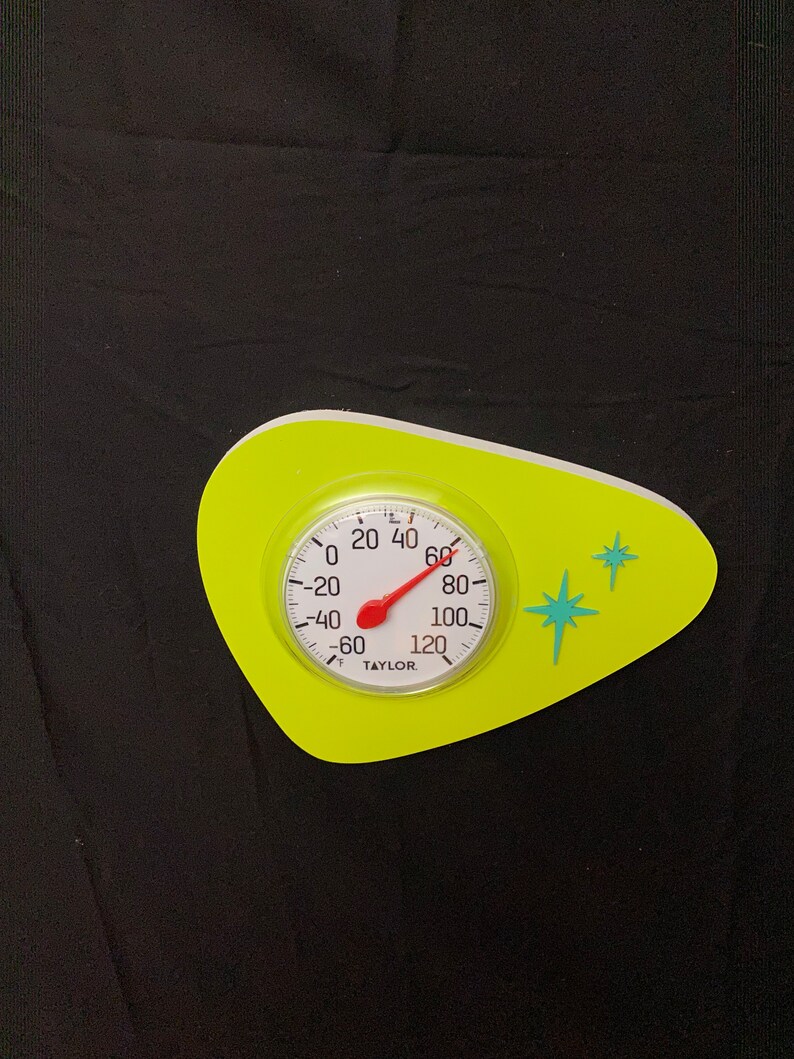 Mid Century Atomic Thermometer, Water Proof, Outdoors or Indoors ...