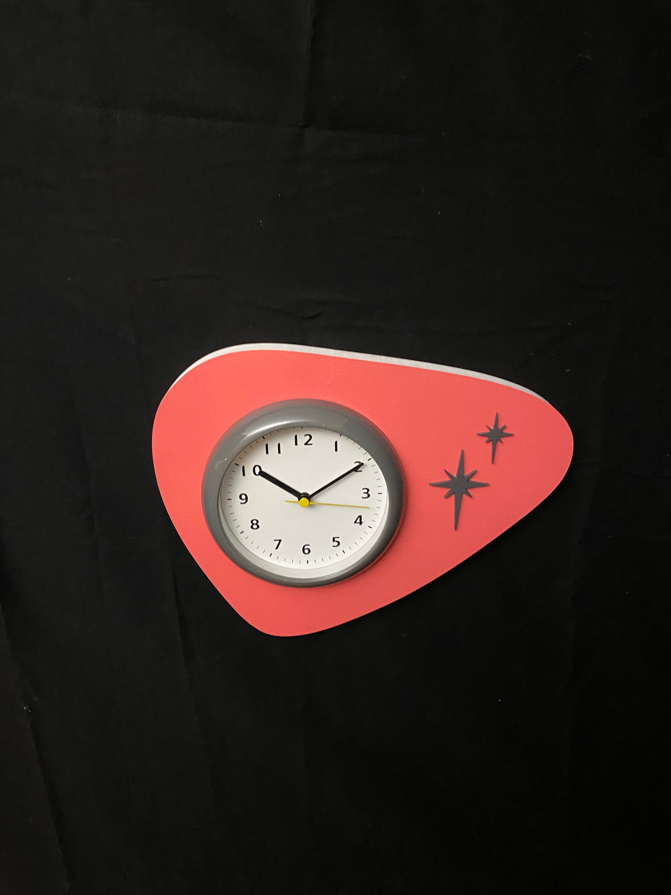 Mid Century Modern Wall Clock, Indoors, Atomic Retro, Starburst Design ...