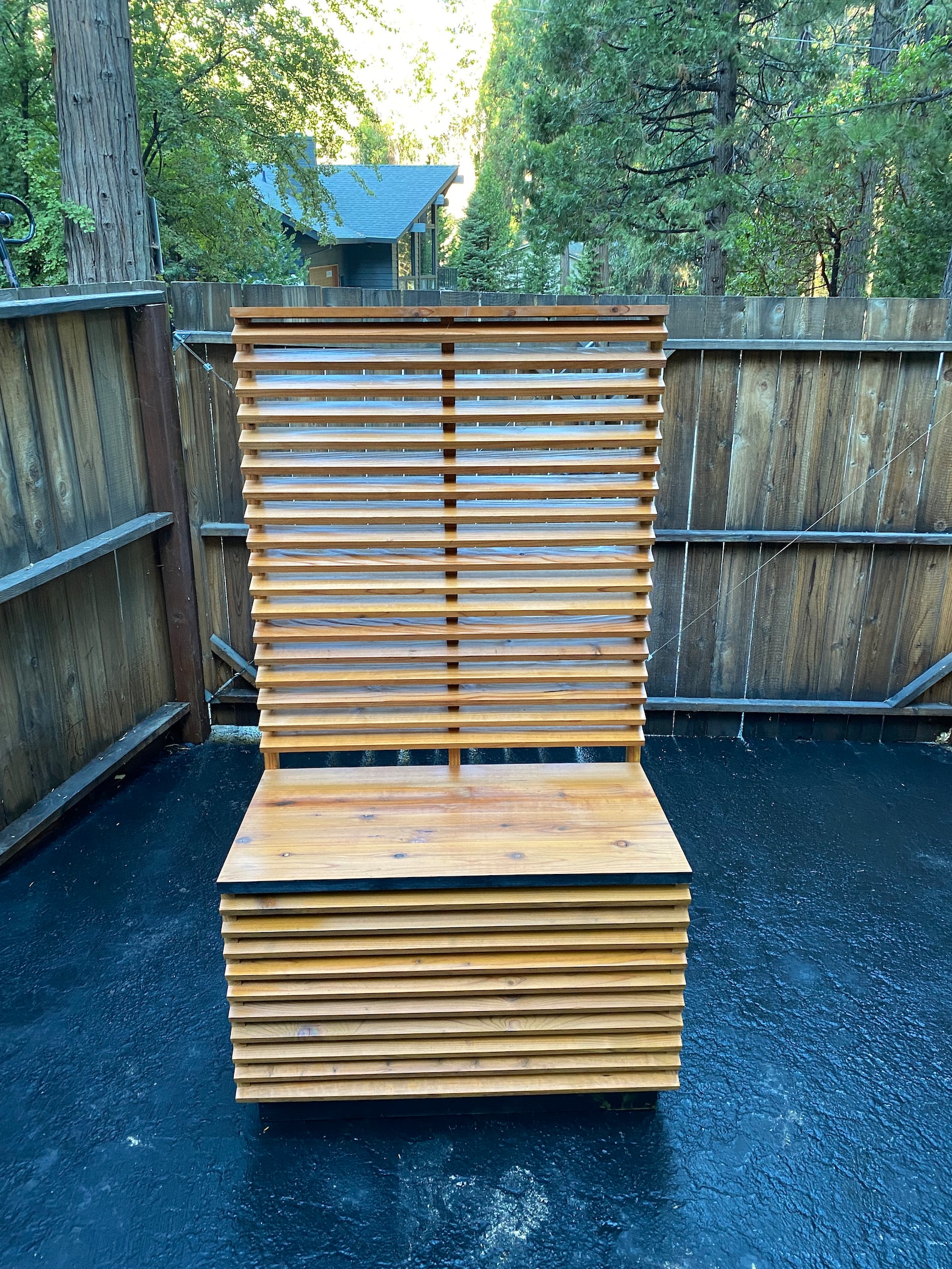 Outdoor Storage Bench With Trellis. Outdoor Drop Box, Parcel Boxes, Mid ...