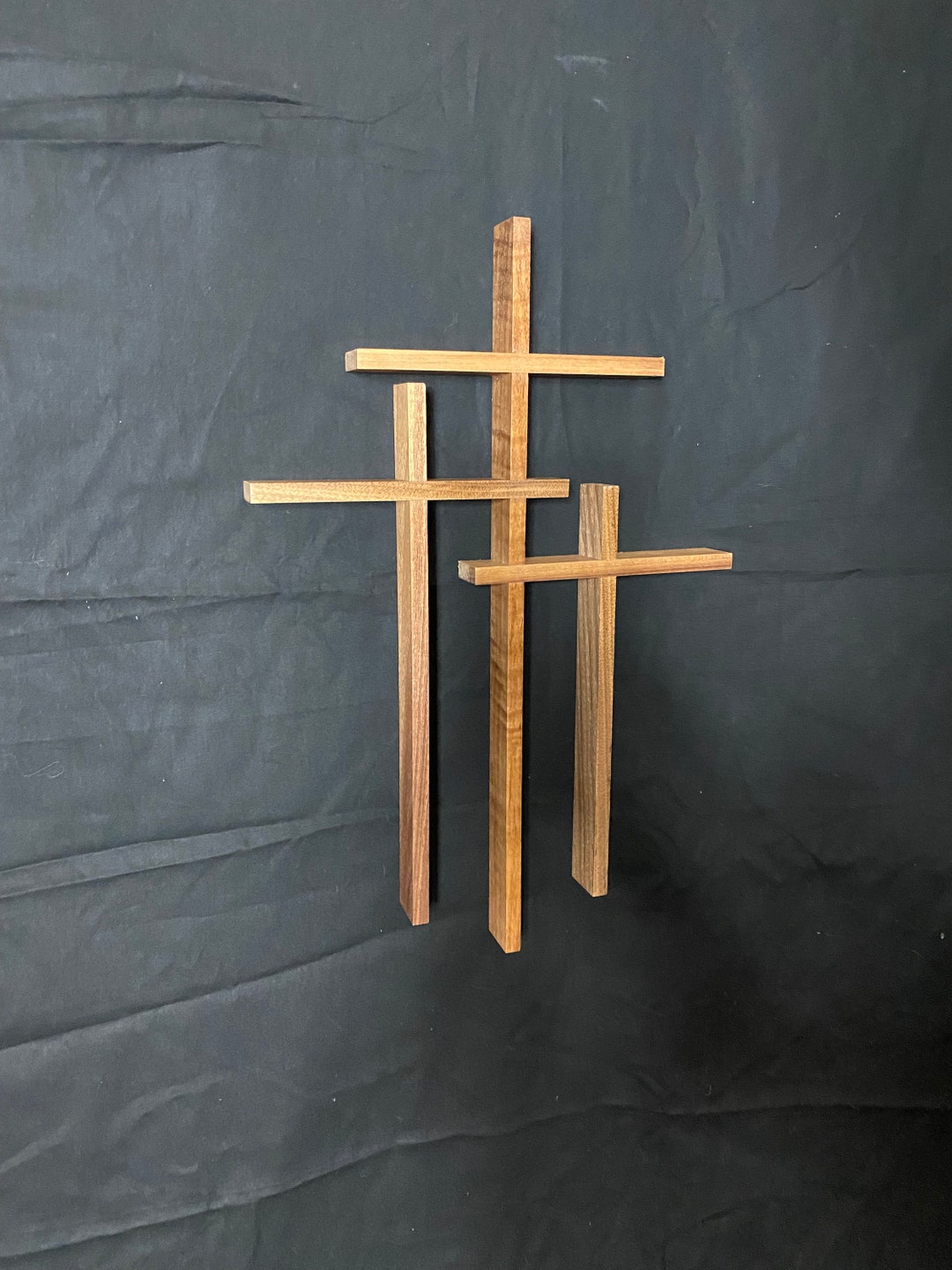 Modern Black Walnut Cross. Mid Century Modern, Three Cross Calvary ...