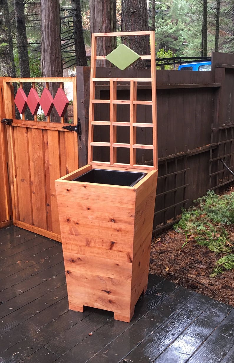 Extra Tall Tapered Redwood Planter Boxes Only. Free Shipping, Three ...