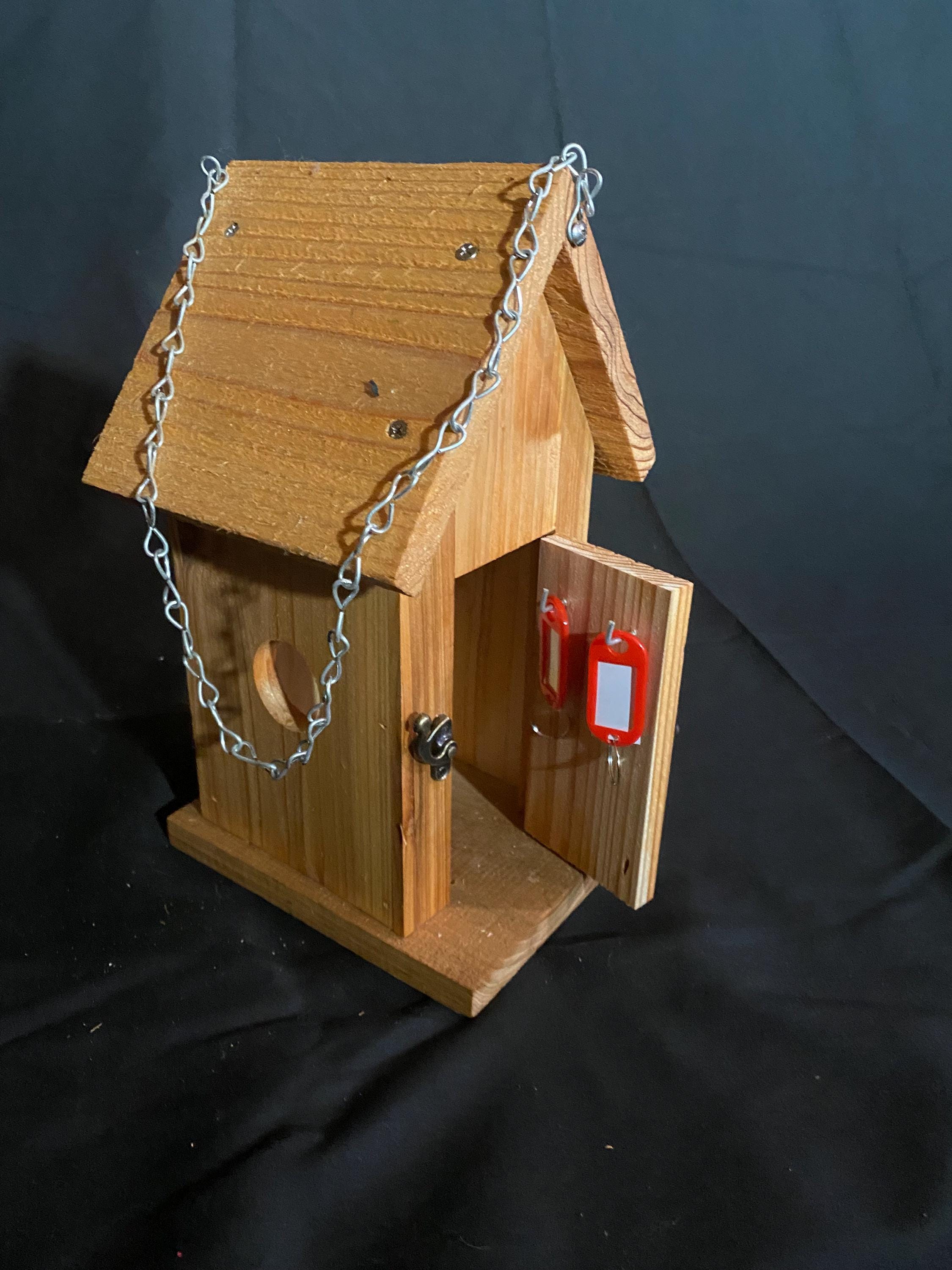 Hide A Key Birdhouse Outhouse, Fairy, Gnome, Hobbit Birdhouse. Rustic ...