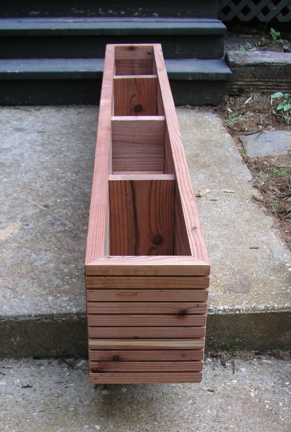 Modern Slatted Window Planter Boxes, Commercial Grade, Solid Heavy ...