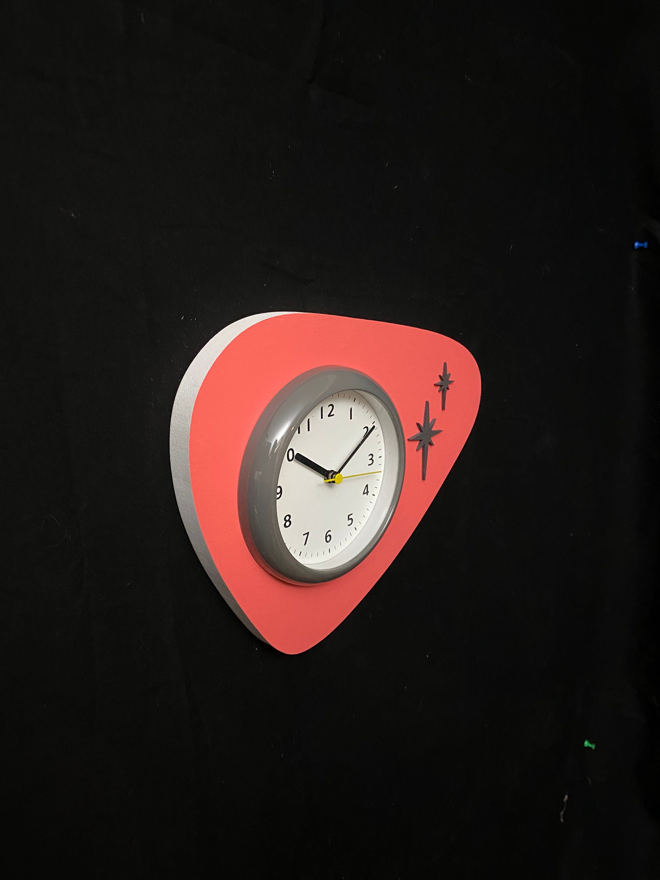 Mid Century Modern Wall Clock, Indoors, Atomic Retro, Starburst Design ...
