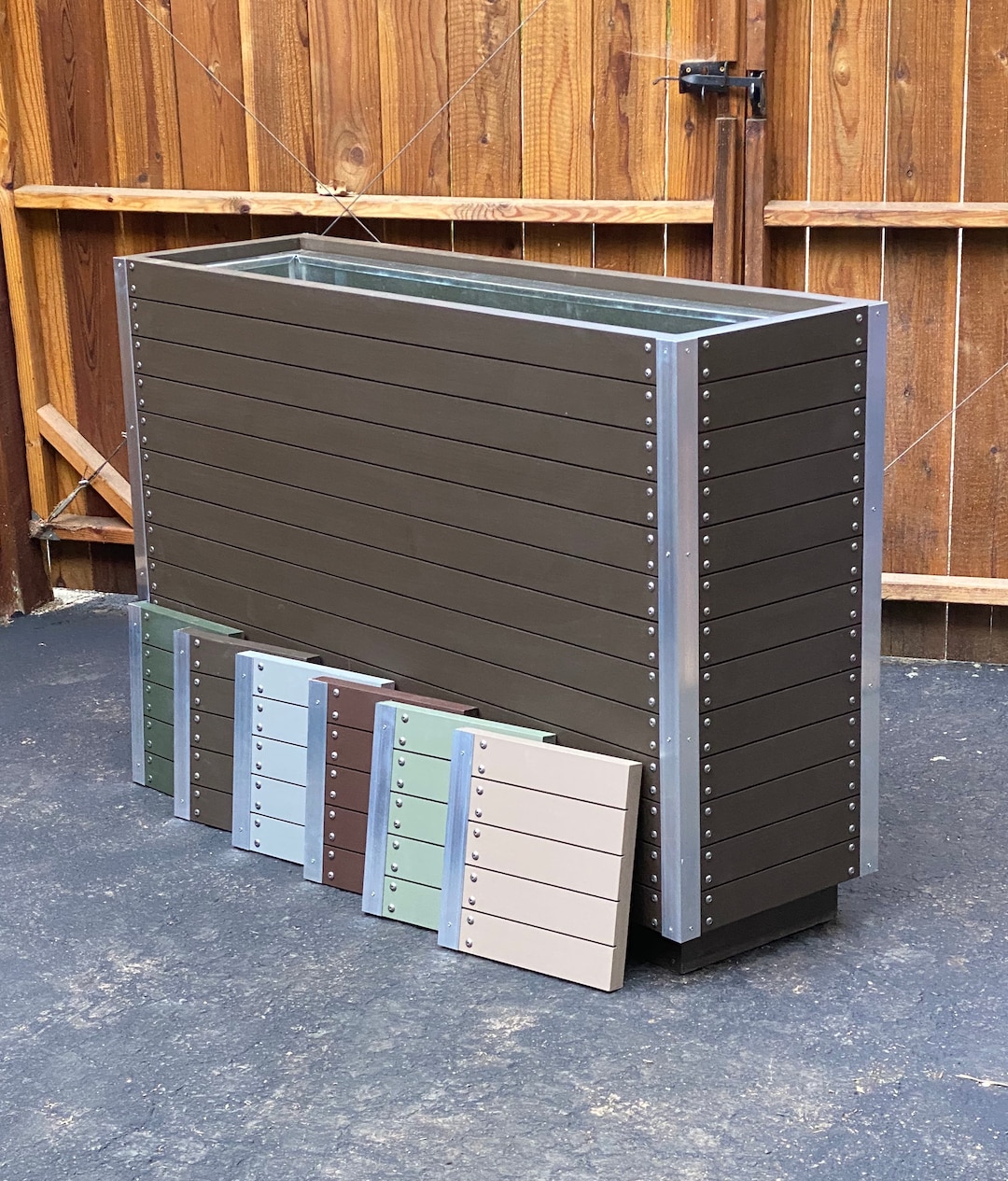 Tall Industrial Modern Privacy Planter, Custom Planter Box, Urban Style ...
