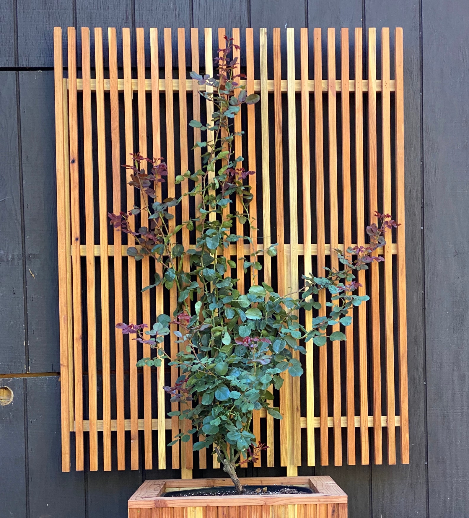 Mid-century Modern Trellis for Privacy Screen Custom Sizes, Hardwood ...