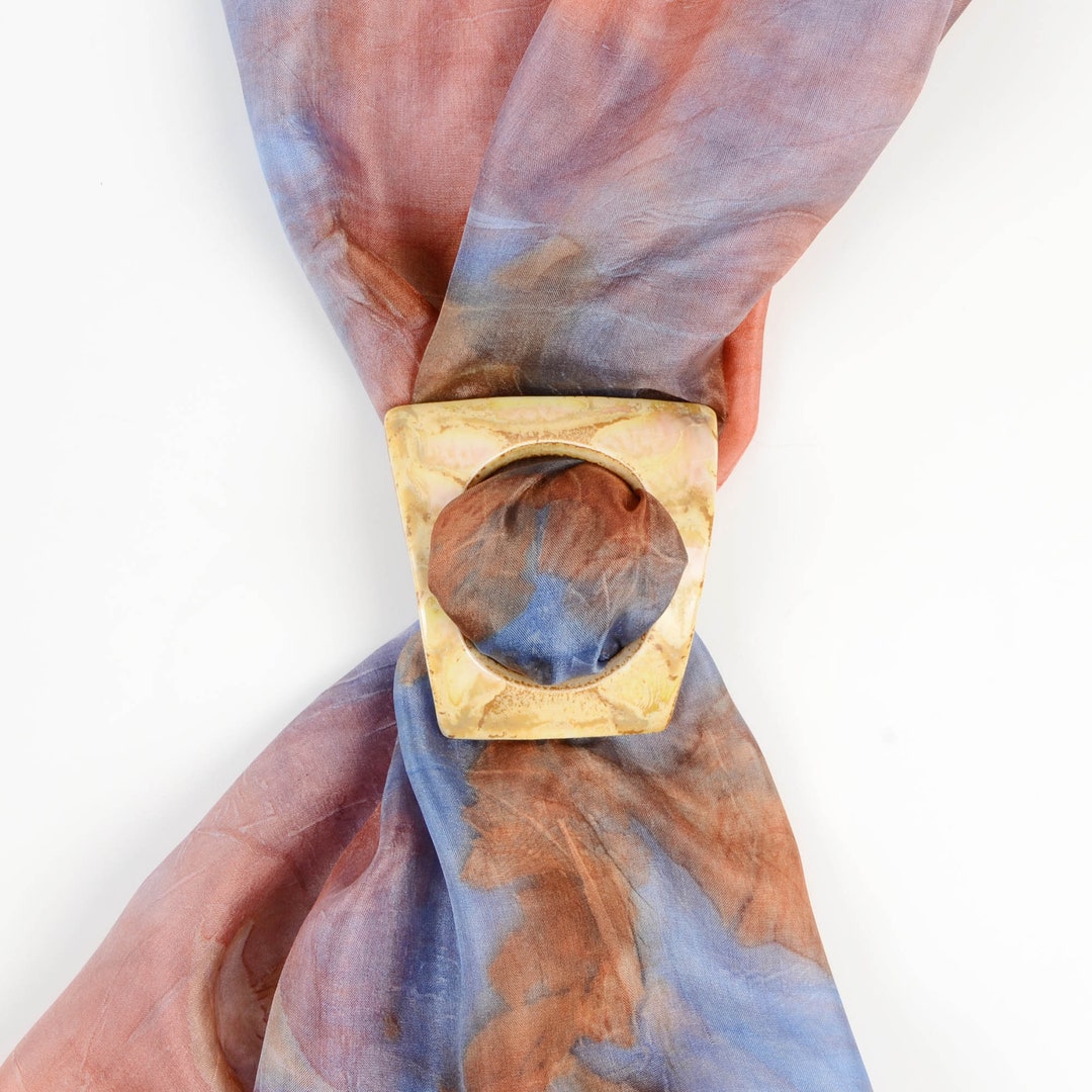 Handmade Beige Scarf Ring, Designed Like Shawl Clasp, Tie Slide or ...