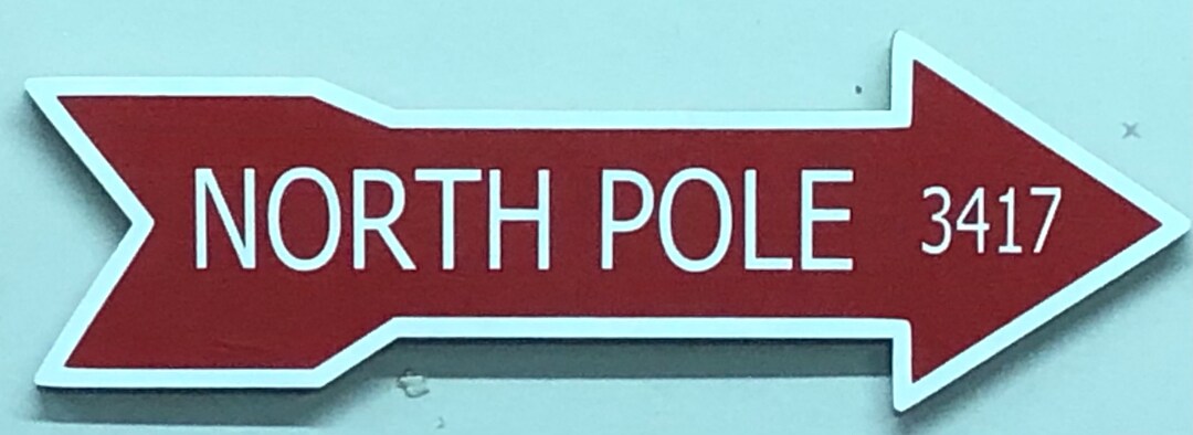 Arrow Shaped North Pole Street Sign - Etsy