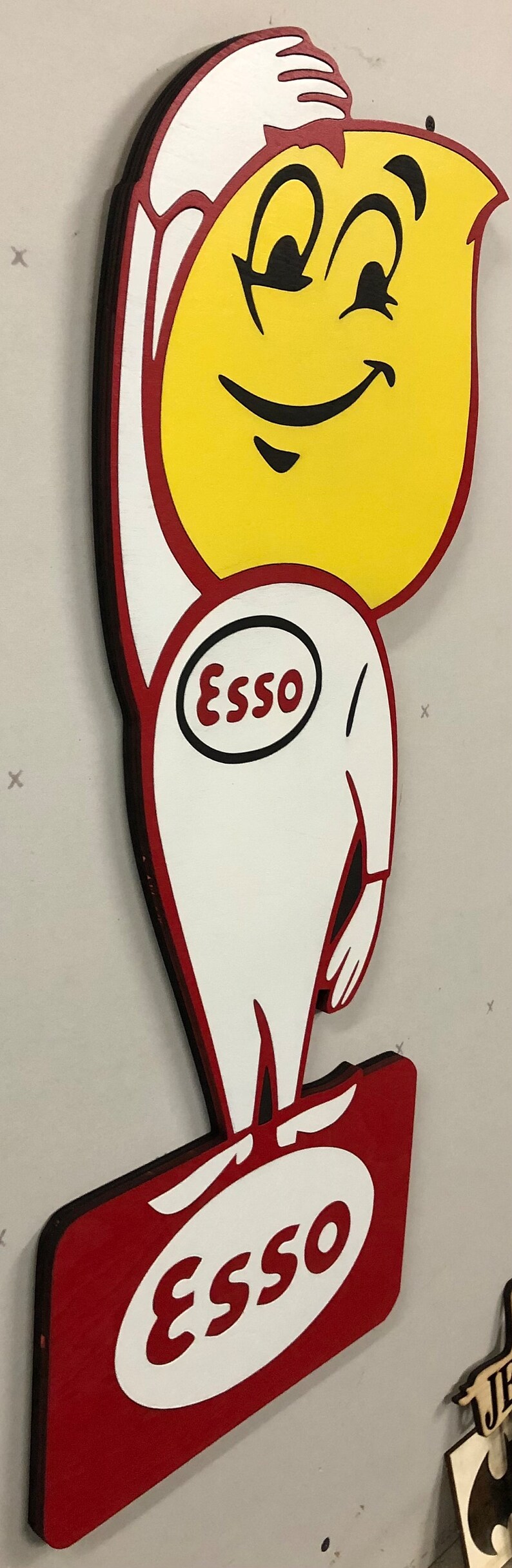 Esso Oil Boy Laser Cut Wood Sign - Etsy