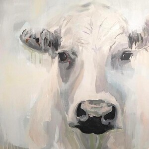 A Rustic Abstract Cow in Blue and Gray Farmhouse Art - Free Shipping ...