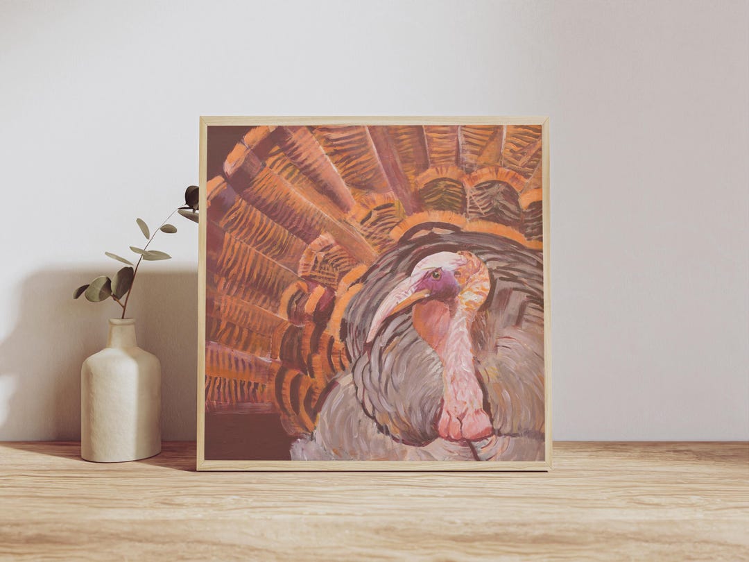 Fall Turkey Art, Thanksgiving Holiday Art, Abstract Turkey Canvas, Art ...